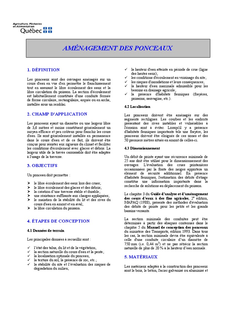 Amenagement Des Ponceaux | PDF | Pont | Fondation (construction)