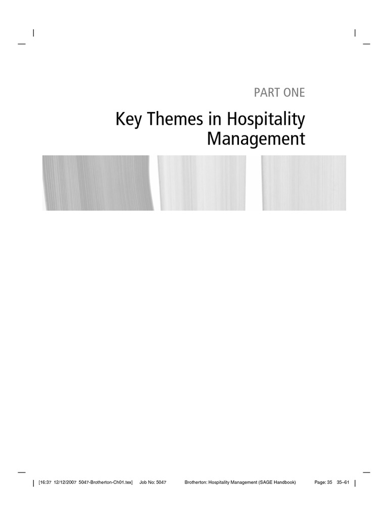 Hospitality | PDF | Sociology | Theory