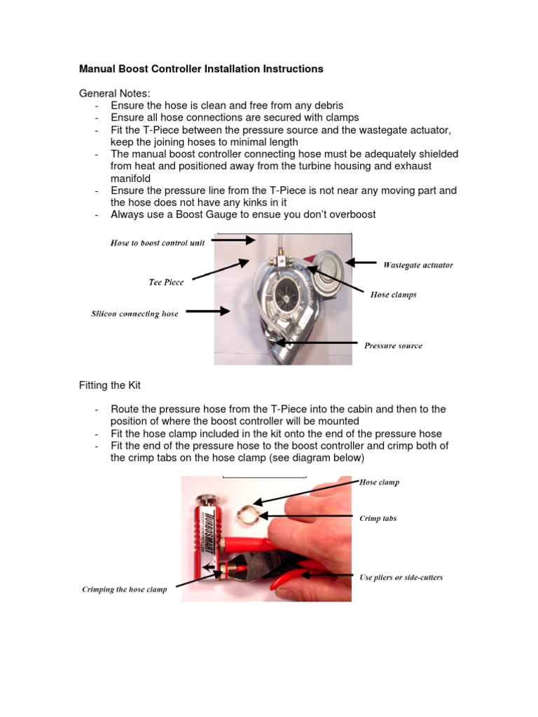 Manual Boost Controller Install | PDF | Turbocharger | Energy Technology