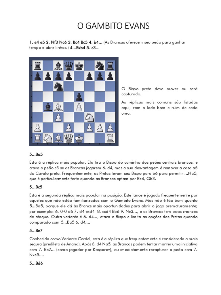 Evans Gambit | PDF