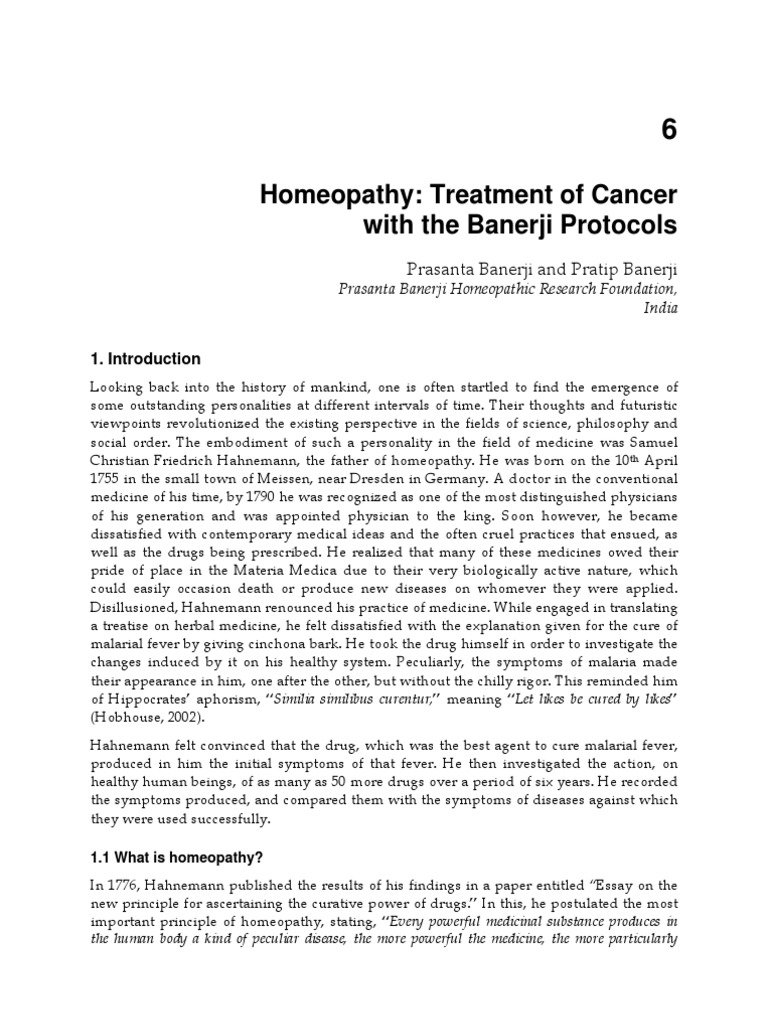 Homeopathy Cancer Banerji Protocols | PDF