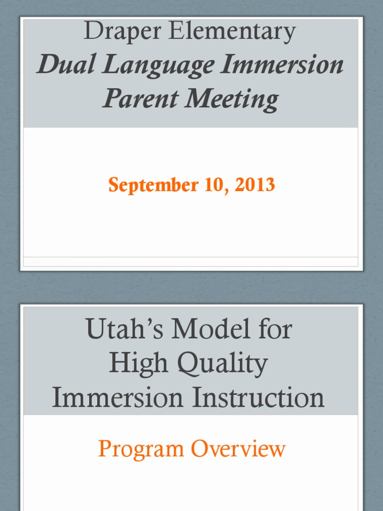 Dual Language Immersion Parent Meeting 9.10.13 | PDF | Physical ...
