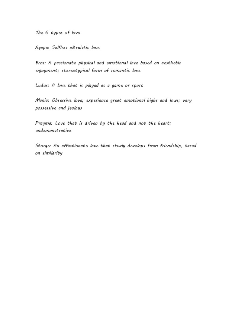 The 6 Types of Love | PDF