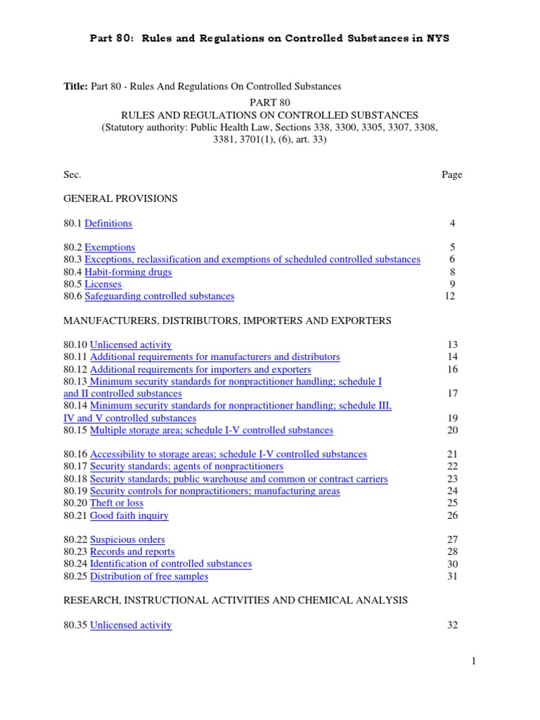 Ny State RX Regulations and Laws | PDF | Controlled Substances Act ...