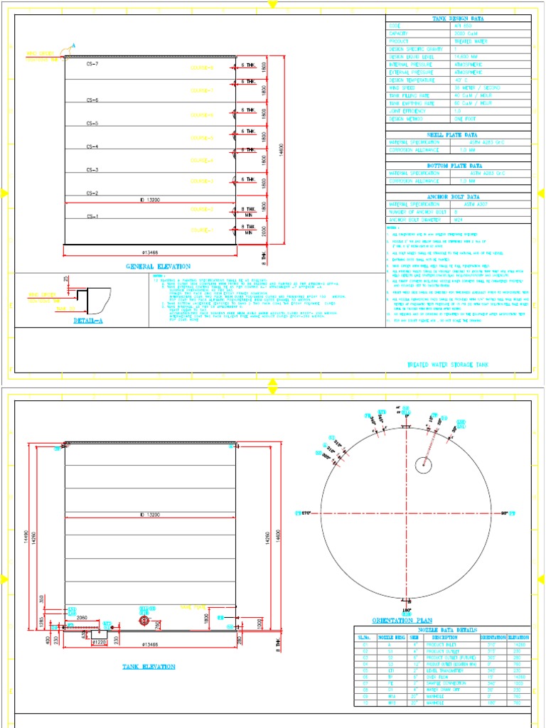 Sample Treated Water Storage Tank Detailed Drawing | PDF | Home & Garden