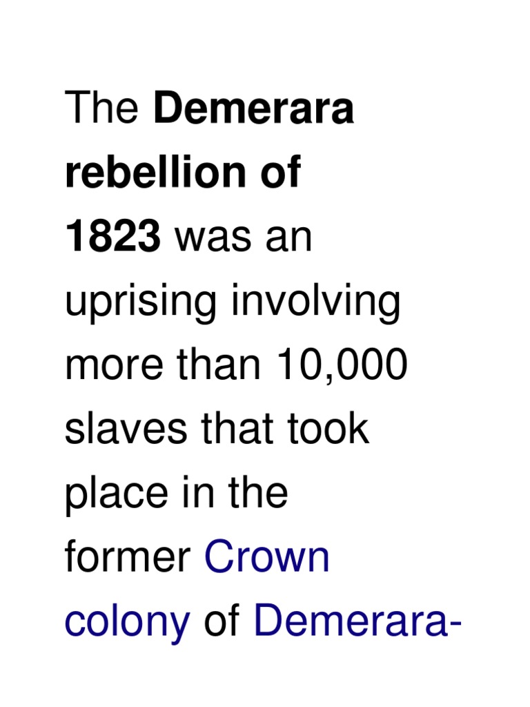 Demerara Rebellion of 1823 Overview | PDF | Unfree Labour | Slavery