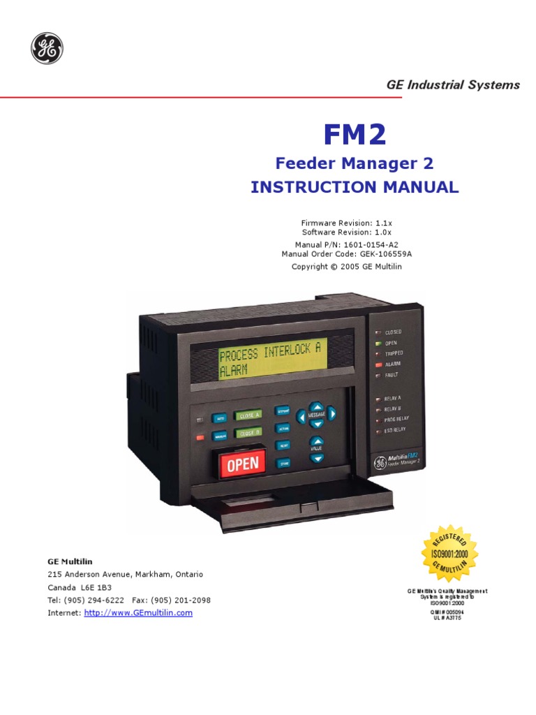 Multilin FM2 Relay Instruction Manual | PDF | Alternating Current | Relay