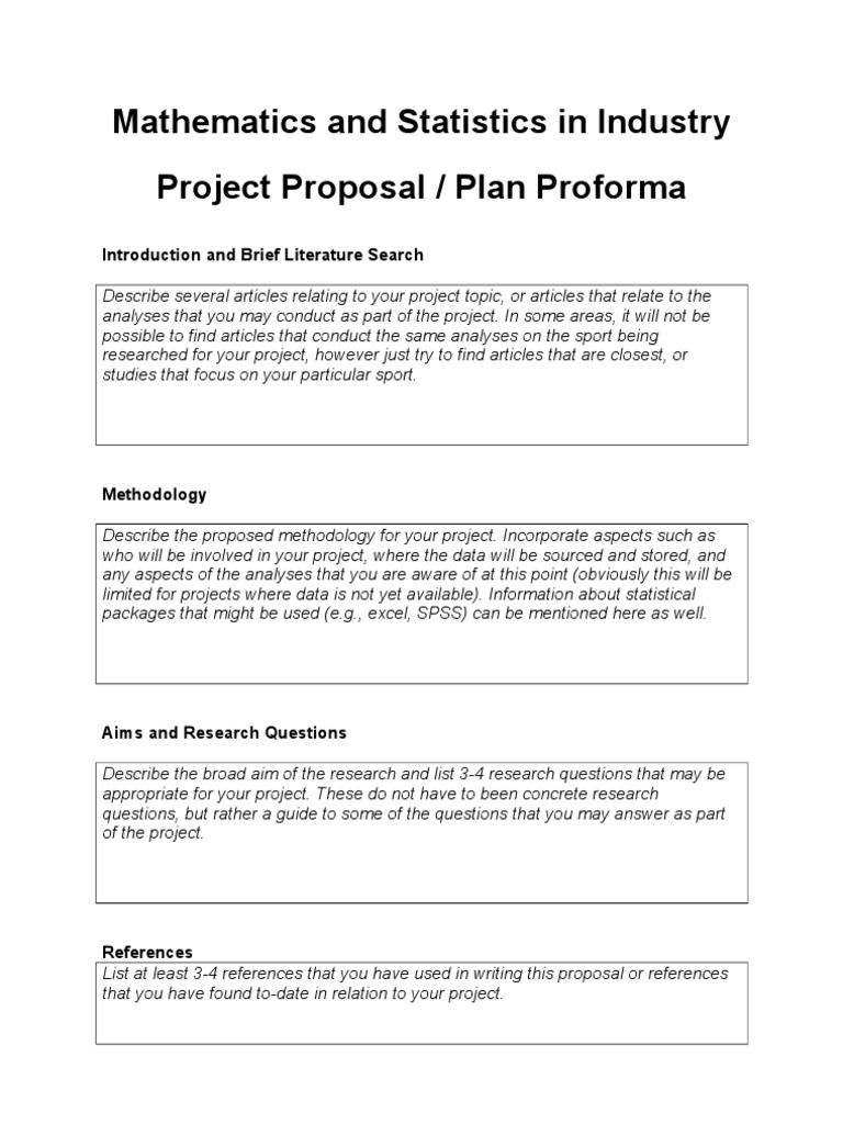 Project Proposal Proforma | PDF
