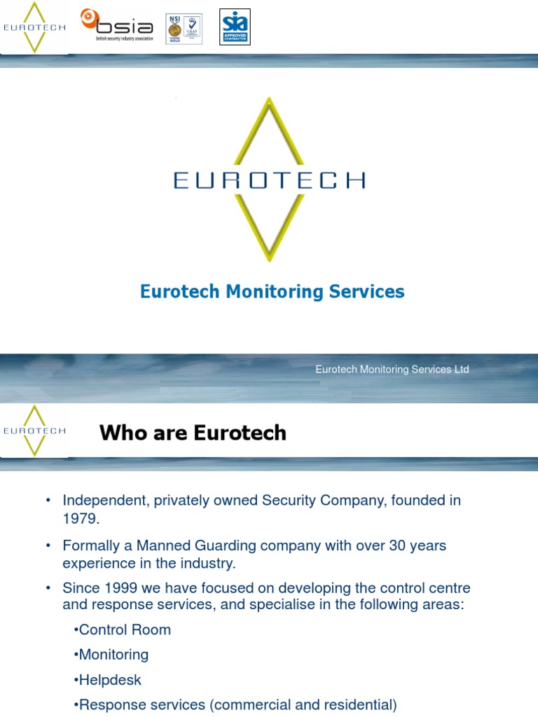 Eurotech Monitoring Services: Outsourced Control Room Solutions | PDF ...