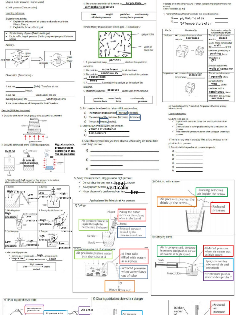 Form 2 Science Air Pressure Notes | PDF
