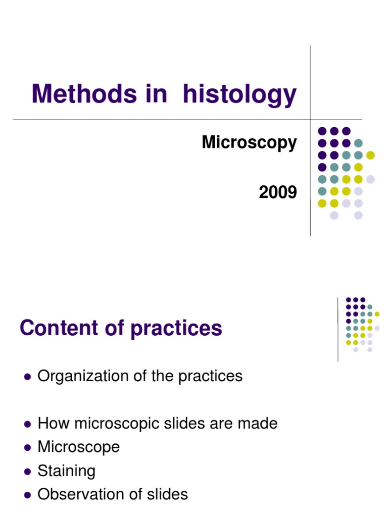 Methods in Histology | PDF | Staining | Histology