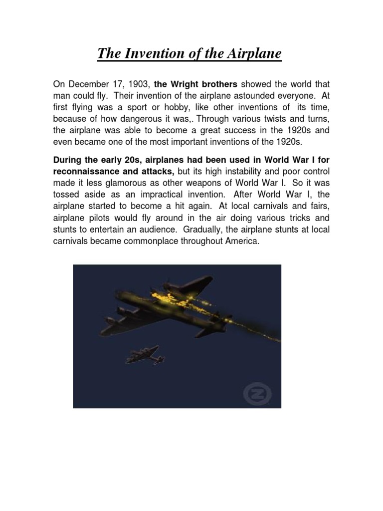 Invention of The Airplane | PDF | Airplane | Industries