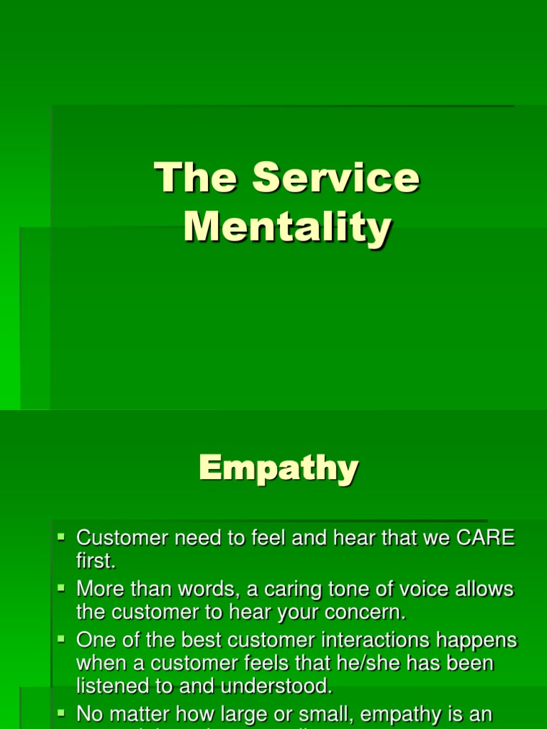 The Service Mentality | PDF