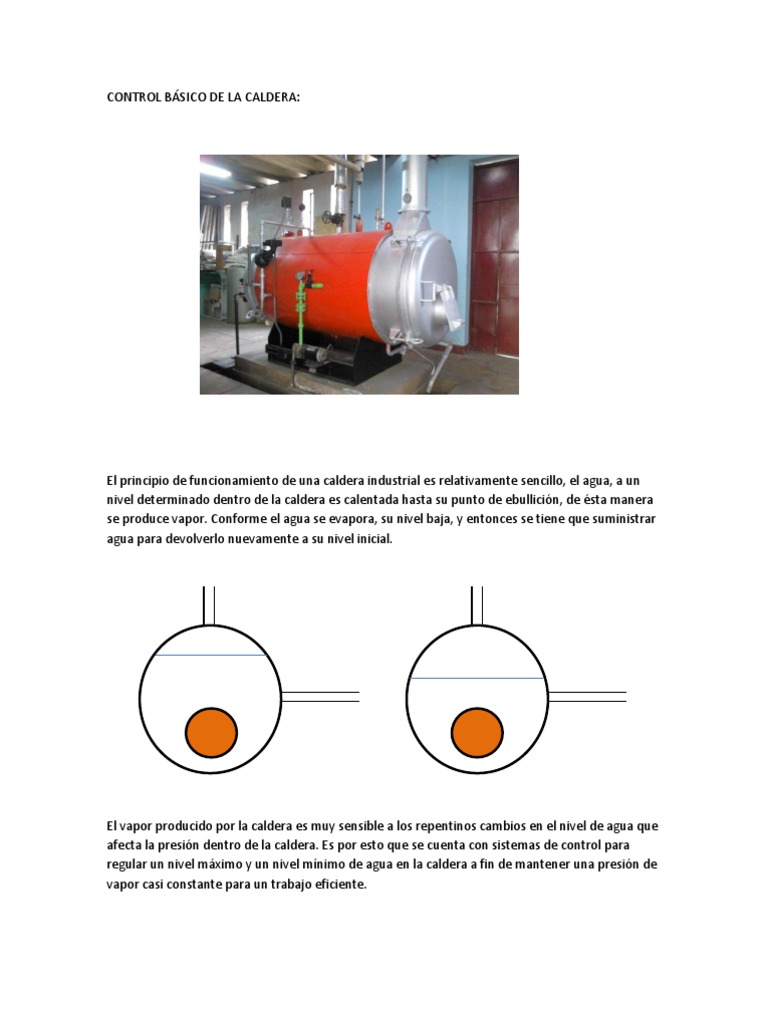CONTROL BÁSICO DE LA CALDERA | PDF | Caldera | Agua