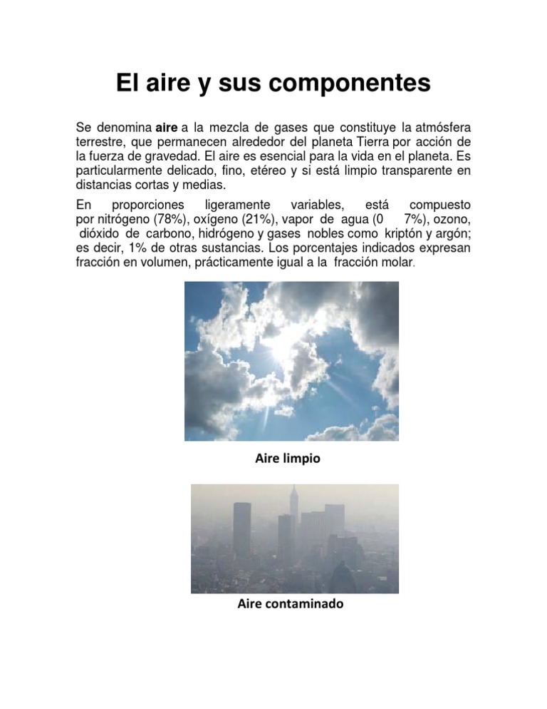El Aire y Sus Componentes | PDF