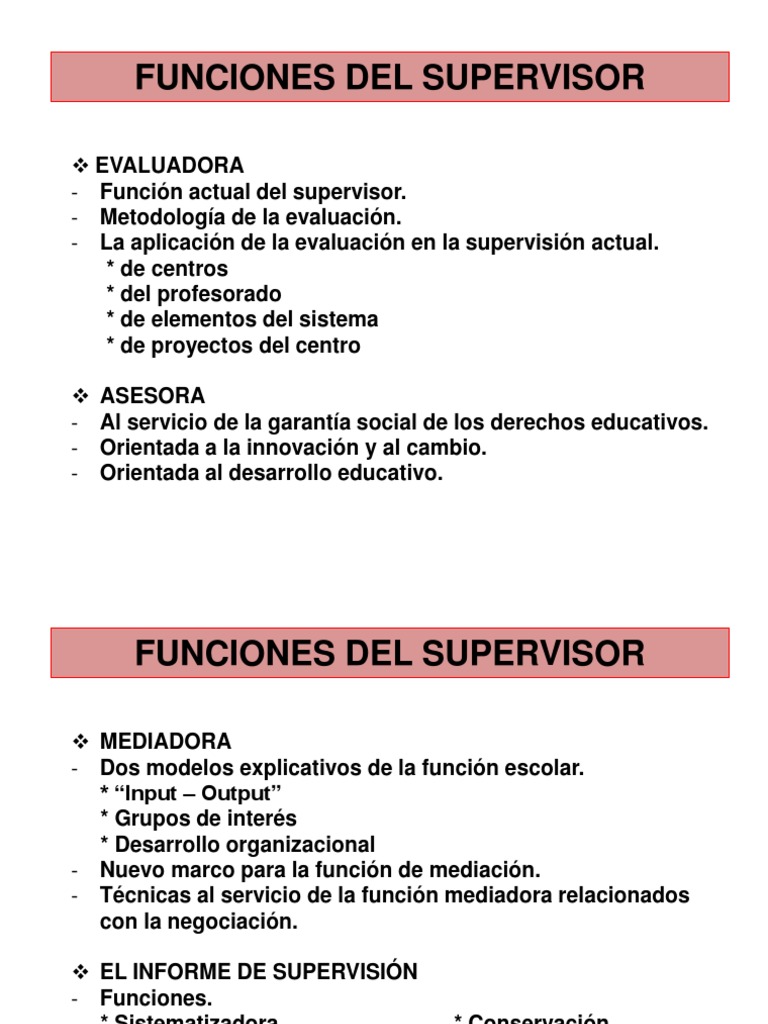 TEMA 4 FUNCION EVALUADORA DE LA SUPERVISI N.pps | PDF