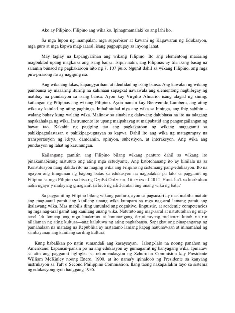 Talumpati Sa Edukasyon | PDF