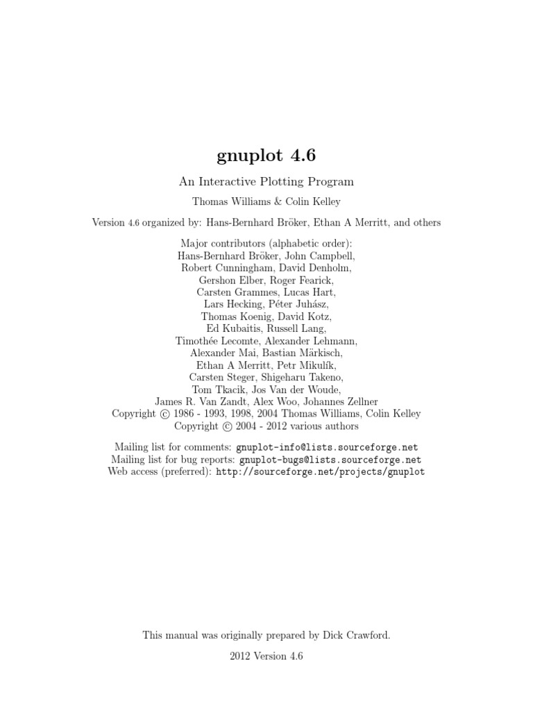 Gnuplot 4.6: An Interactive Plotting Program | PDF | Areas Of Computer Science | Computing
