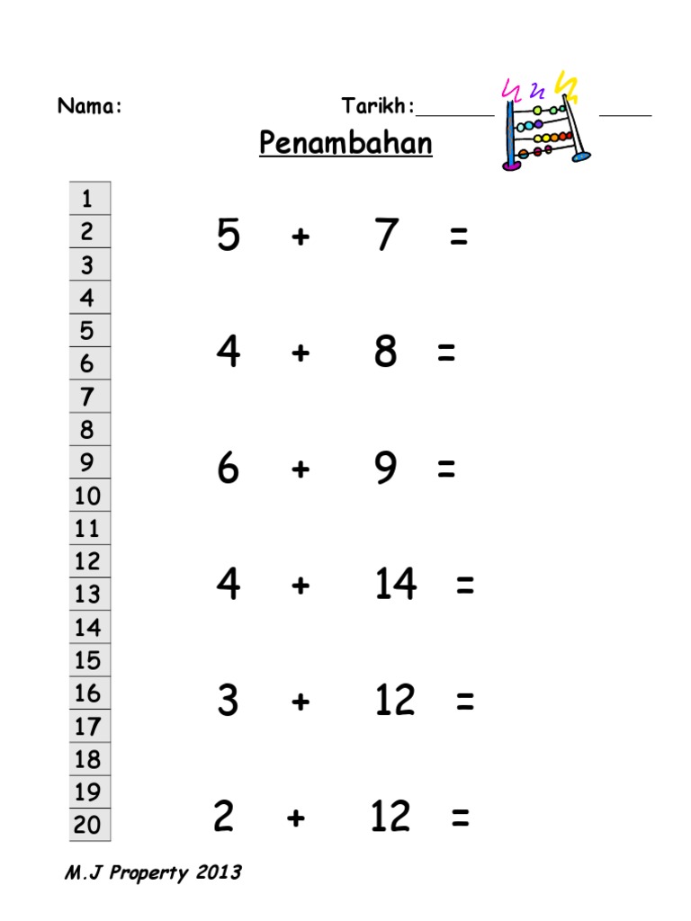 Basic Addition Worksheets PDF | PDF