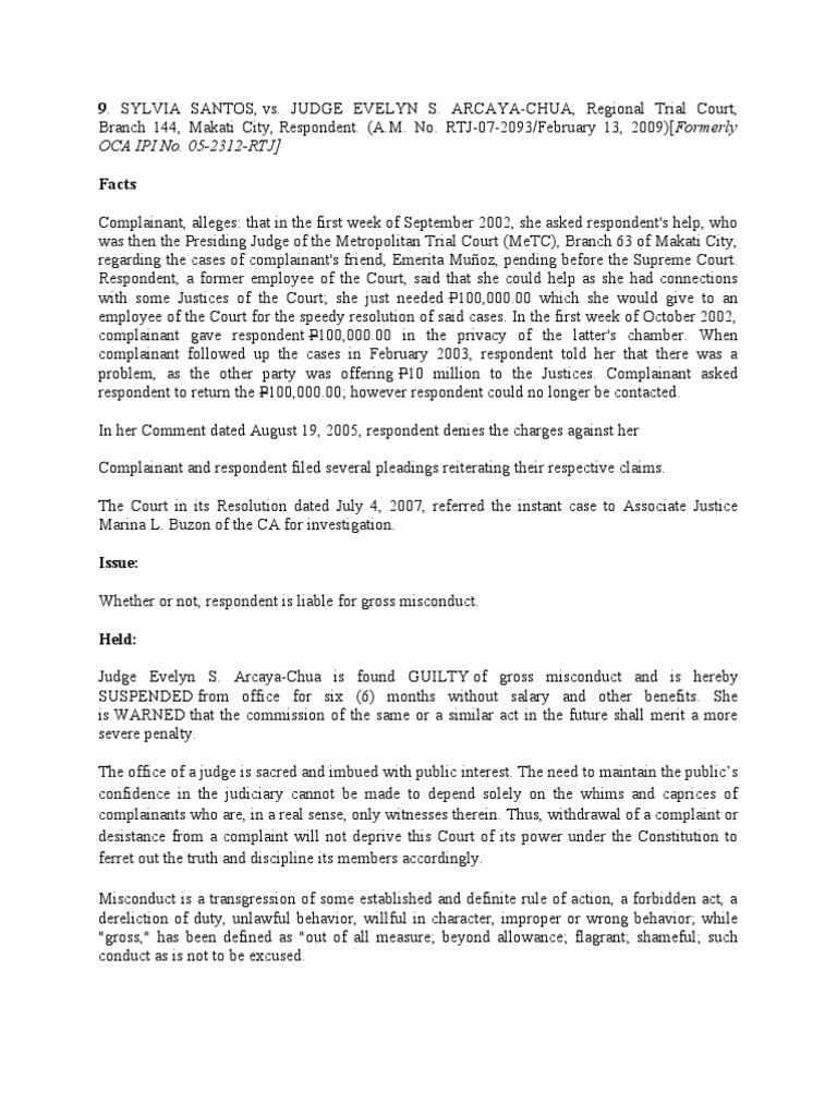 Legal ethics case digests | Lawsuit | Judge