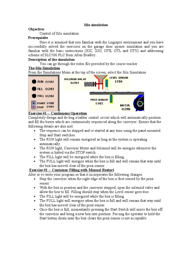 Expt3 IA Lab Silo Simulation | PDF | Programmable Logic Controller ...