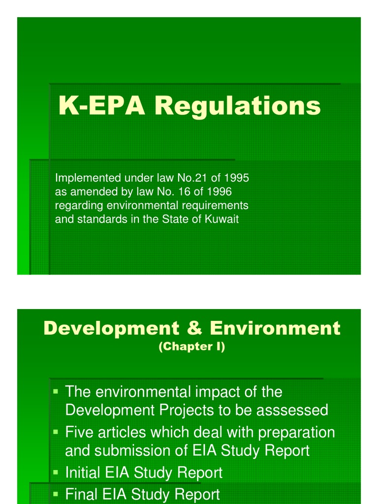 KEPA Regulations | PDF | Environmental Impact Assessment | Air Pollution