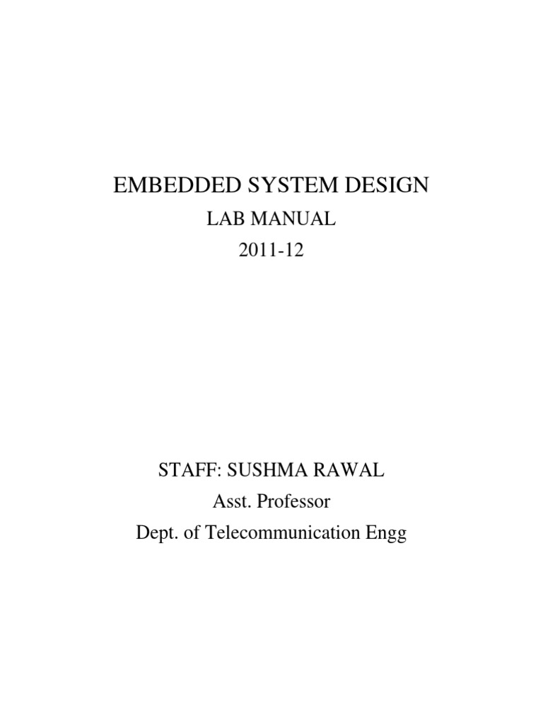 Embedded System Design: Lab Manual 2011-12 | Download Free PDF ...