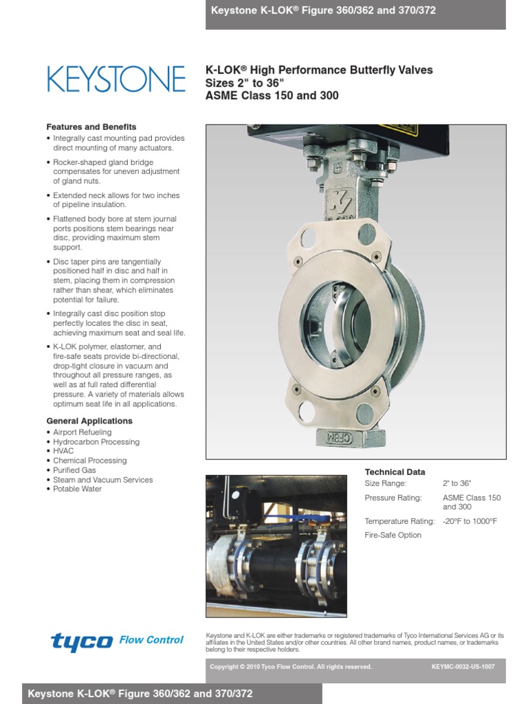 Keystone F360 and F370 Series High Performance Butterfly Valve | Valve ...