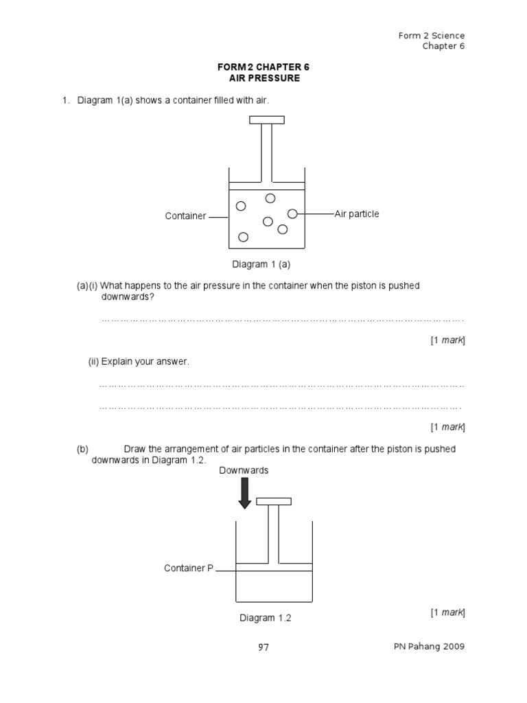 Form 2 Chapter 6 Air Pressure | PDF | Syringe | Gases