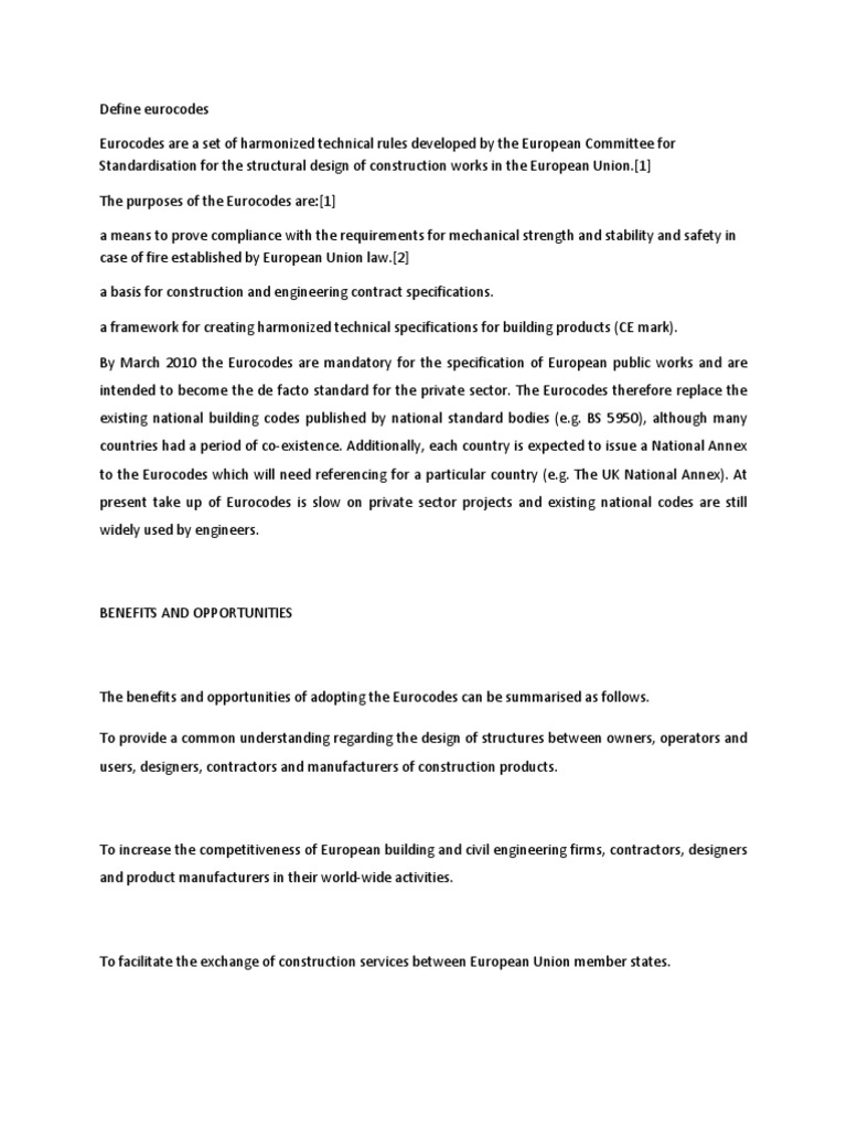 Understanding Eurocodes for Construction | PDF | Technology & Engineering