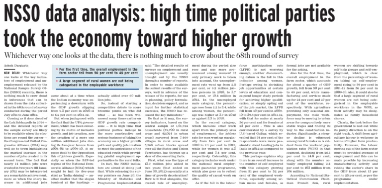 Nsso Data | Download Free PDF | Workforce | Unemployment