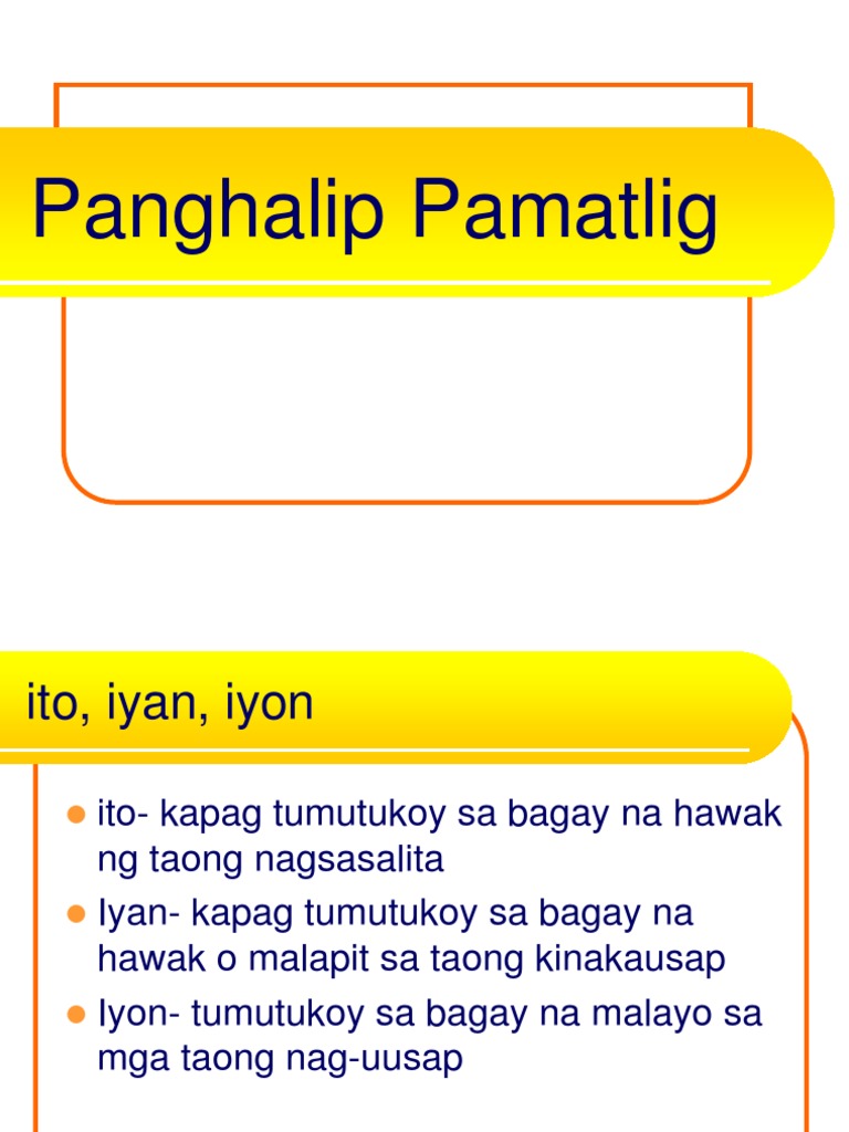Panghalip Pamatlig | PDF