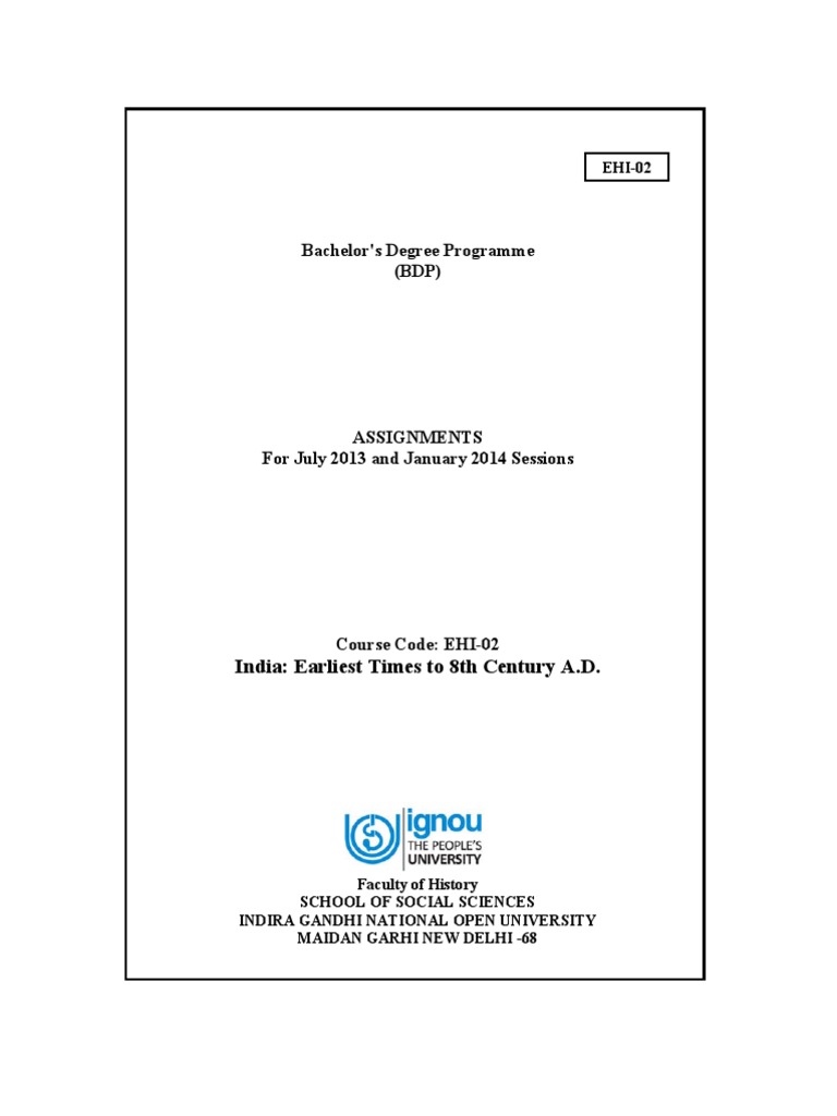 Bachelor's Degree Programme (BDP) : India: Earliest Times To 8th ...