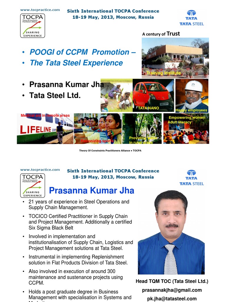 POOGI of CCPM Promotion at Tata Steel | PDF | Project Management ...
