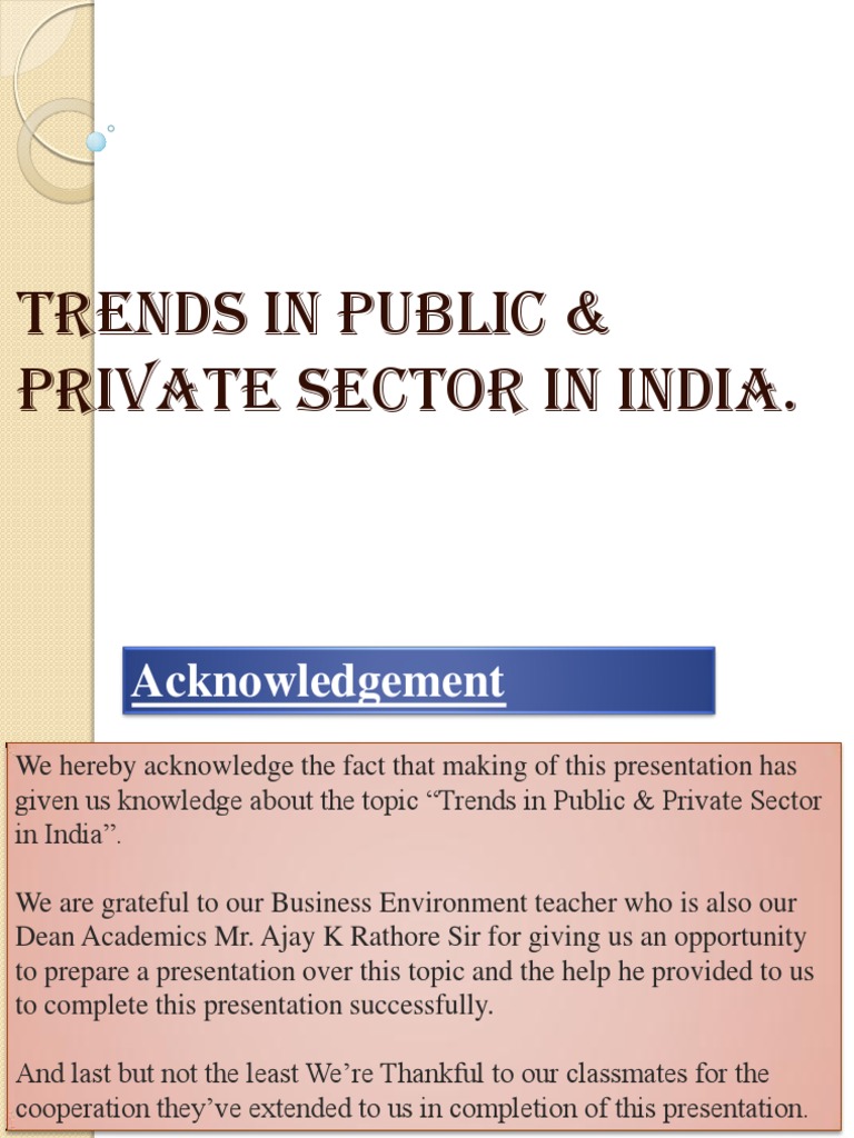 Trends in Public and Private Sector in India 2381 | PDF | Economic ...