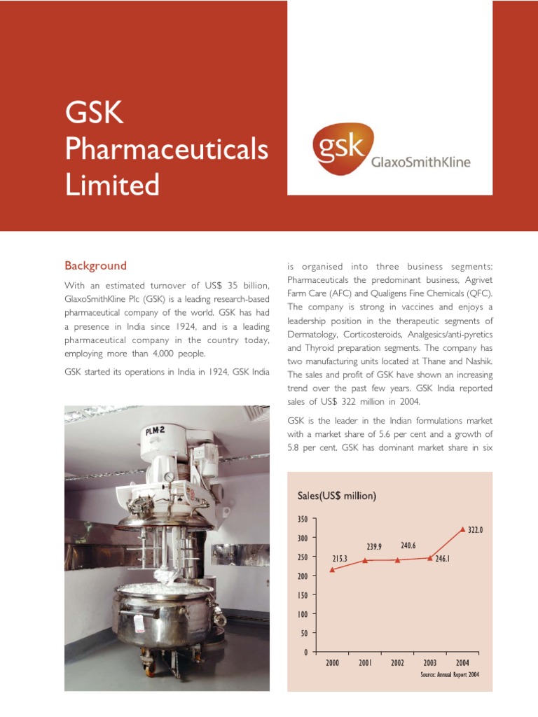 GSK Pharmaceuticals Limited: Background | PDF | Glaxo Smith Kline ...