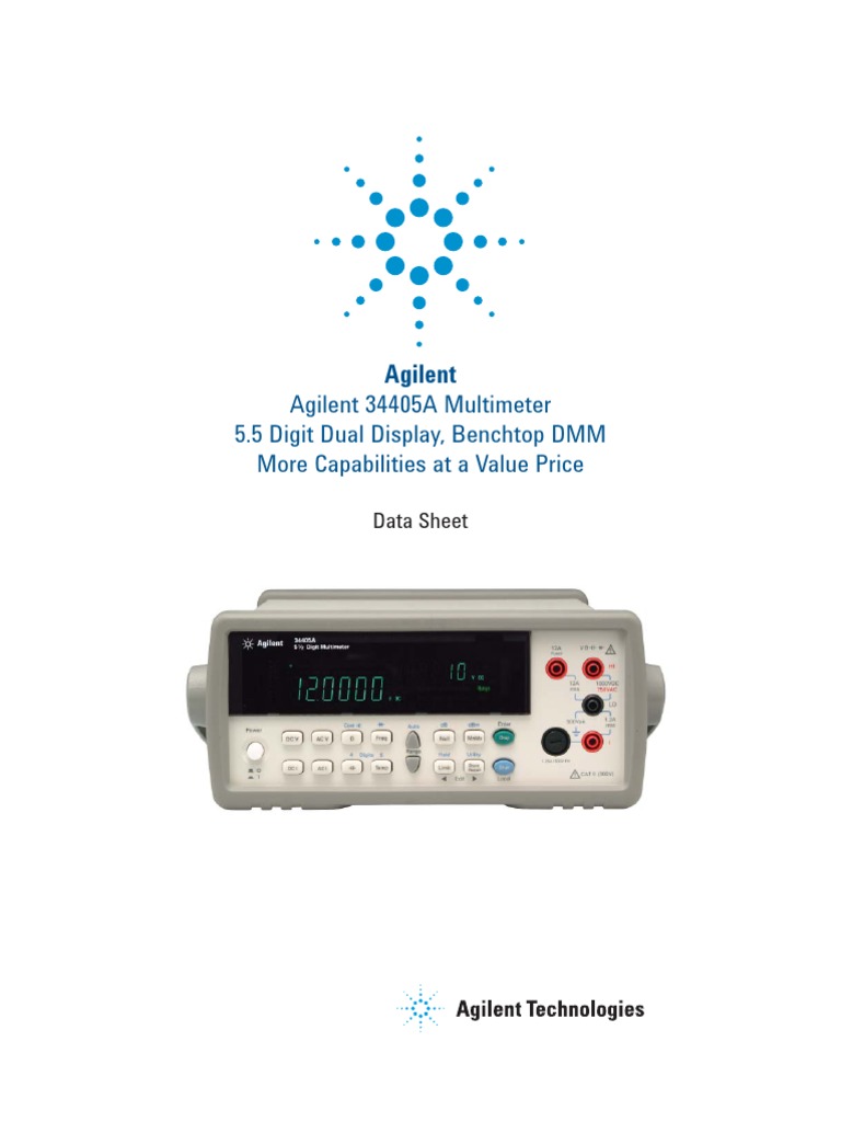 Agilent 34405A Multimeter 5.5 Digit Dual Display, Benchtop DMM More Capabilities at A Value ...