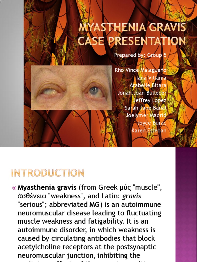 MYASTHENIA GRAVIS Case Presentation | PDF | Thyroid | Acetylcholine