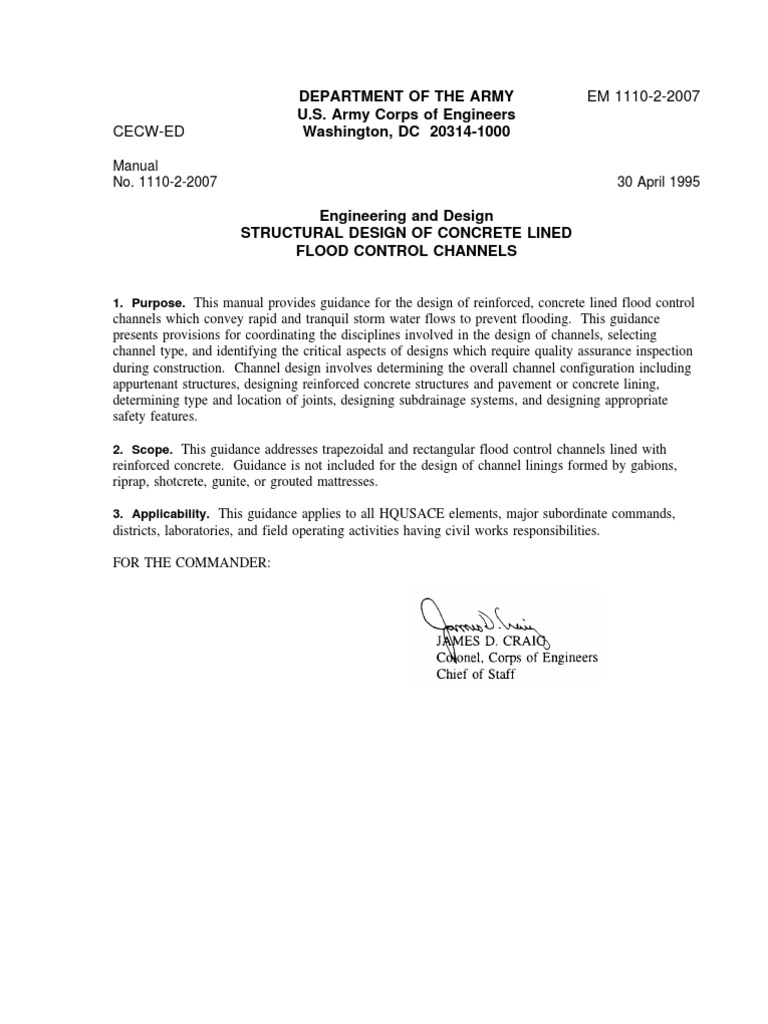 Design of Concrete Lined Flood Control Channels | PDF | Road Surface ...