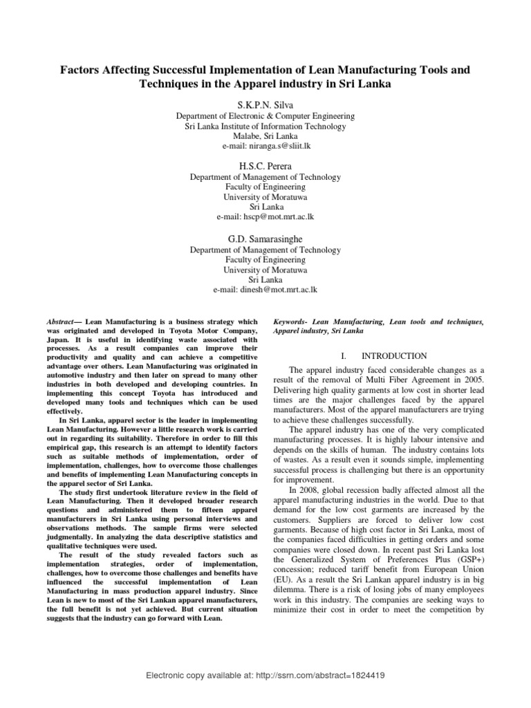 Lean Procution | PDF | Lean Manufacturing | Qualitative Research