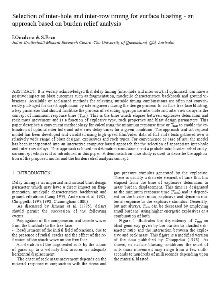 Optimizing Blast Timing for Surface Blasting | PDF | Explosive Material ...
