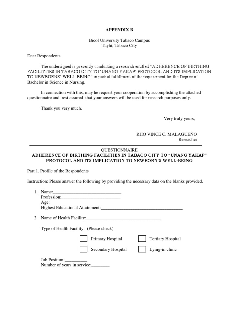 Questionnaire | PDF | Infants | Breastfeeding