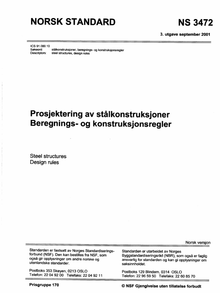 NS 3472 (2001) (Norwegian Language) | PDF