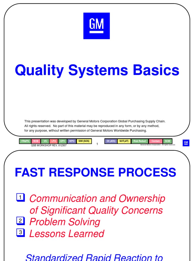 Fast Response Quality Management at GM | PDF | Supply Chain Management ...