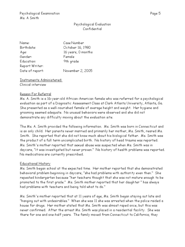 Conduct Disorder Evaluation Report | PDF | Wellness