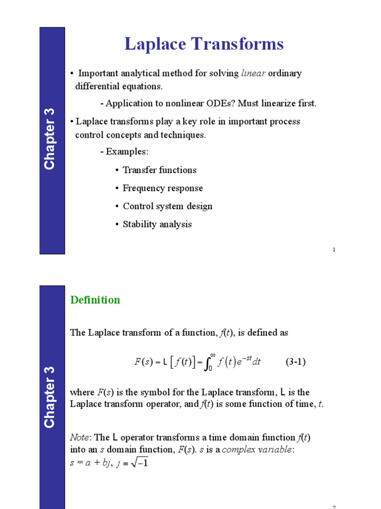 Chapter 3 Laplace Transform | PDF | Laplace Transform | Analysis