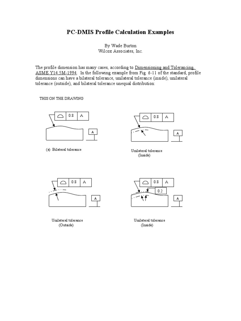 PC-DMIS Profile Calculation Examples: This On The Drawing | PDF