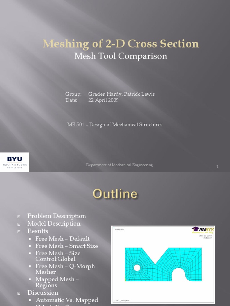 Meshing of 2-D Cross Section: Mesh Tool Comparison | PDF | Computer ...