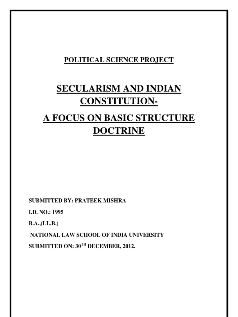 Political Science Project | PDF | Secularism | Constitution