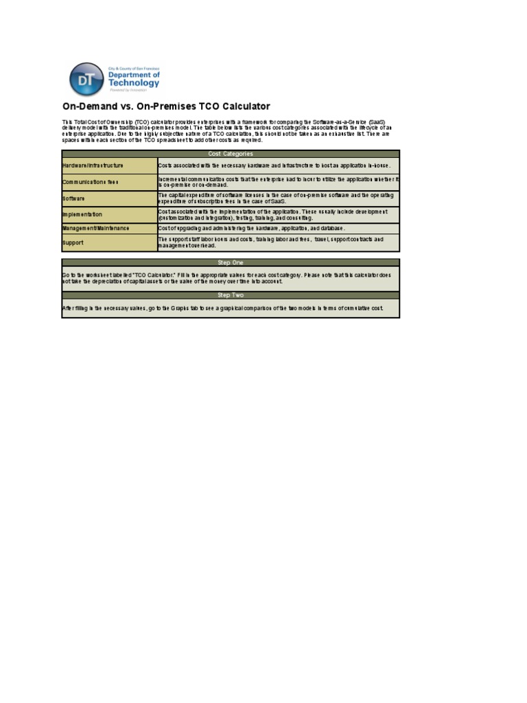 On-Demand vs. On-Premises TCO Guide | PDF | Software As A Service ...